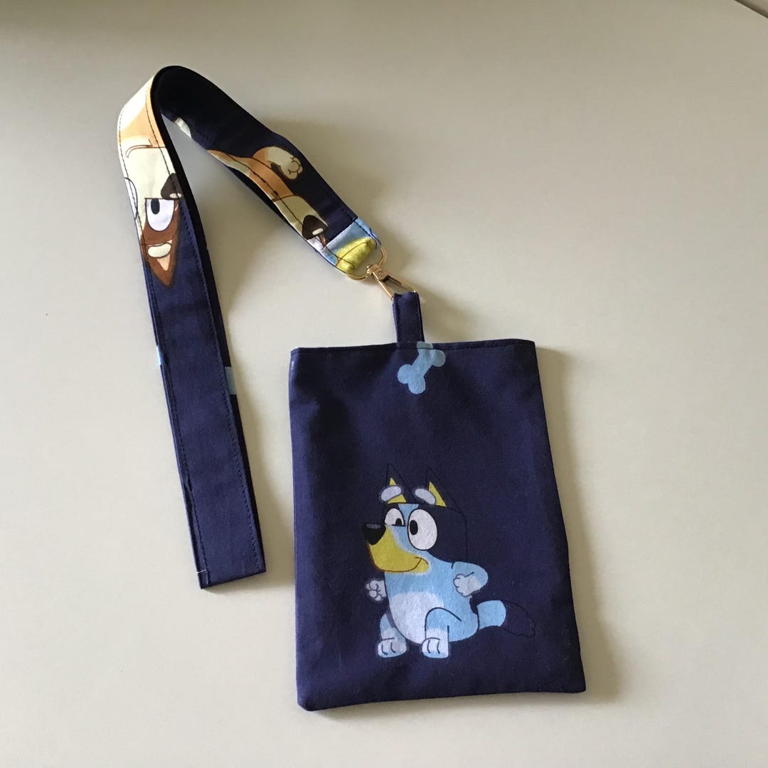 Bluey Fabric Lanyard and Removable Phone Holder ,pen Holder, Card ...
