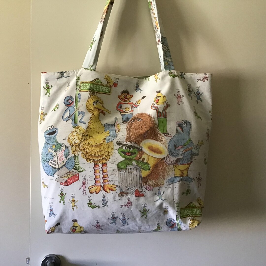 Sesame Street Muppets Inc. Licensed Fabric Handmade Tote Bag - Toy Bag ...