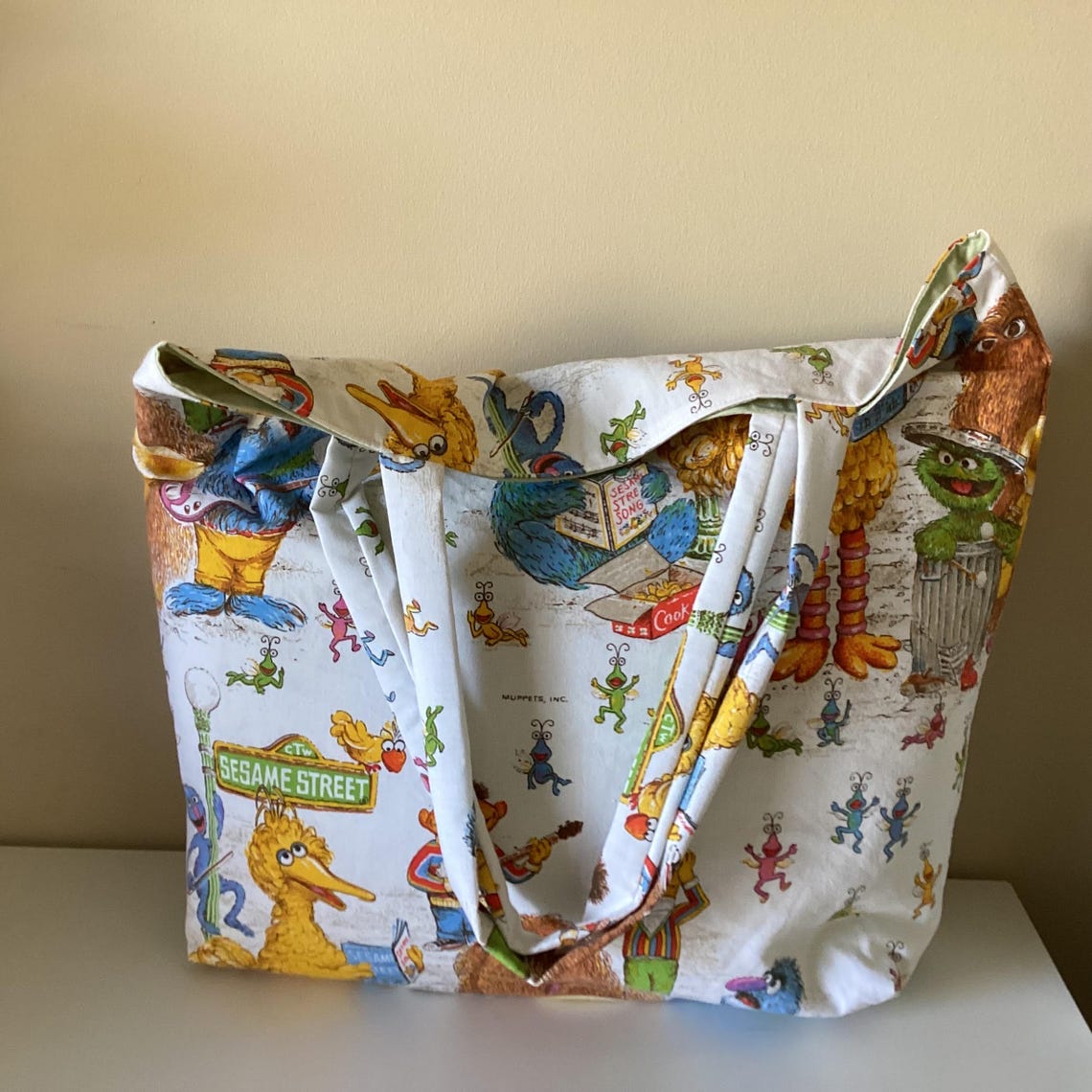 Sesame Street Muppets Inc. Licensed Fabric Handmade Tote Bag - Toy Bag ...