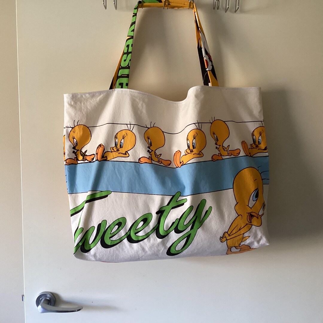 Tweety Bird Looney Tunes Fabric Handmade Tote Bag for Beach / Pool ...