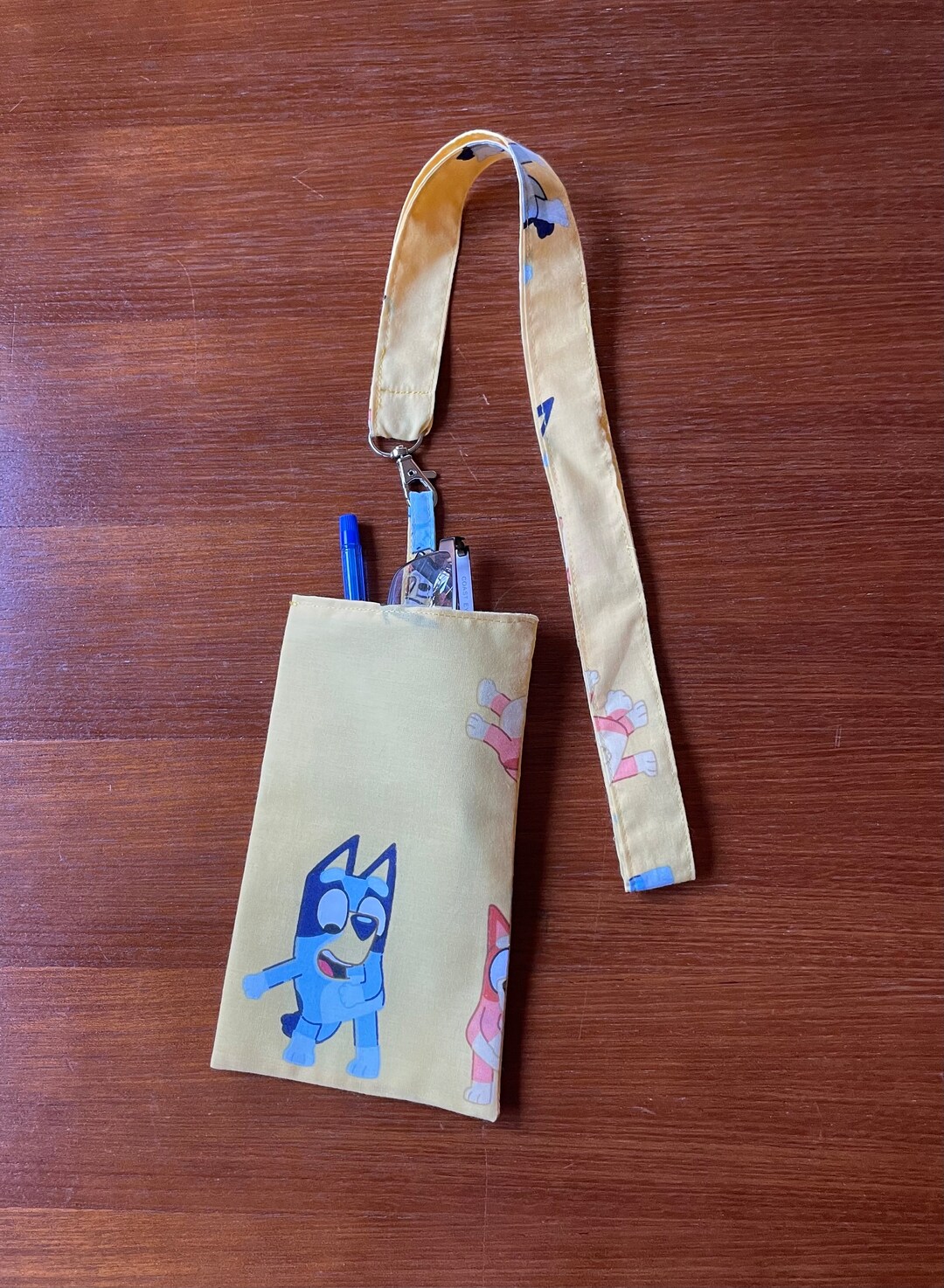 Bluey Fabric Lanyard and Removable Phone Holder ,pen Holder, Card ...
