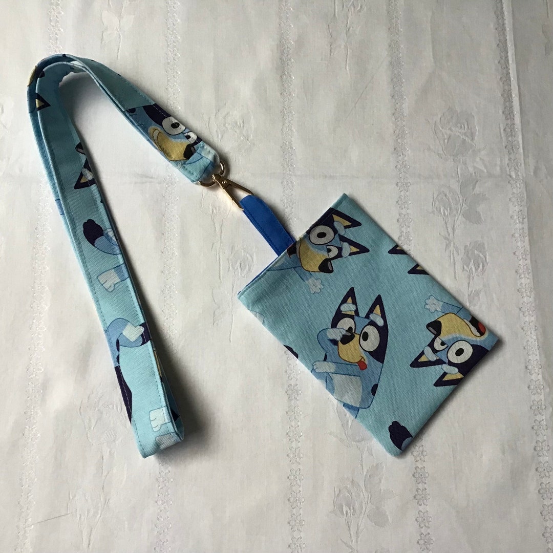 Bluey Fabric Lanyard and Removable Phone Holder ,pen Holder, Card ...