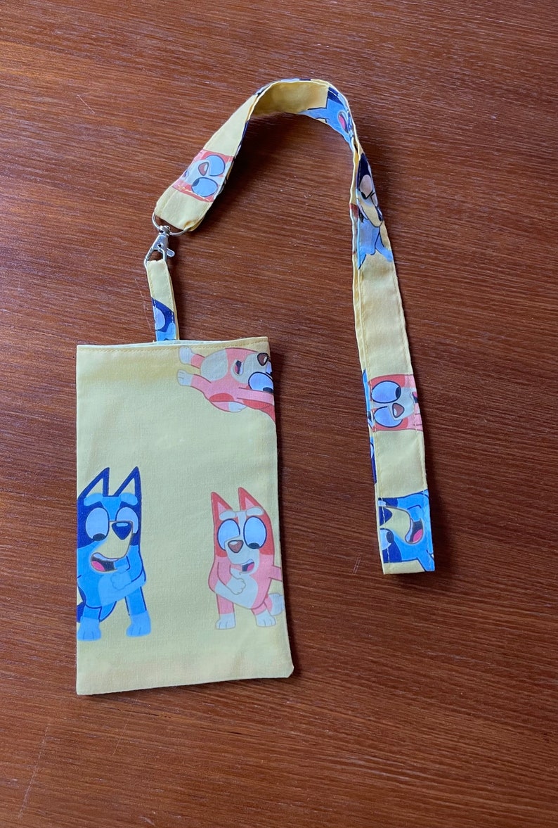 Bluey Fabric Lanyard and Removable Phone Holder ,pen Holder, Card ...