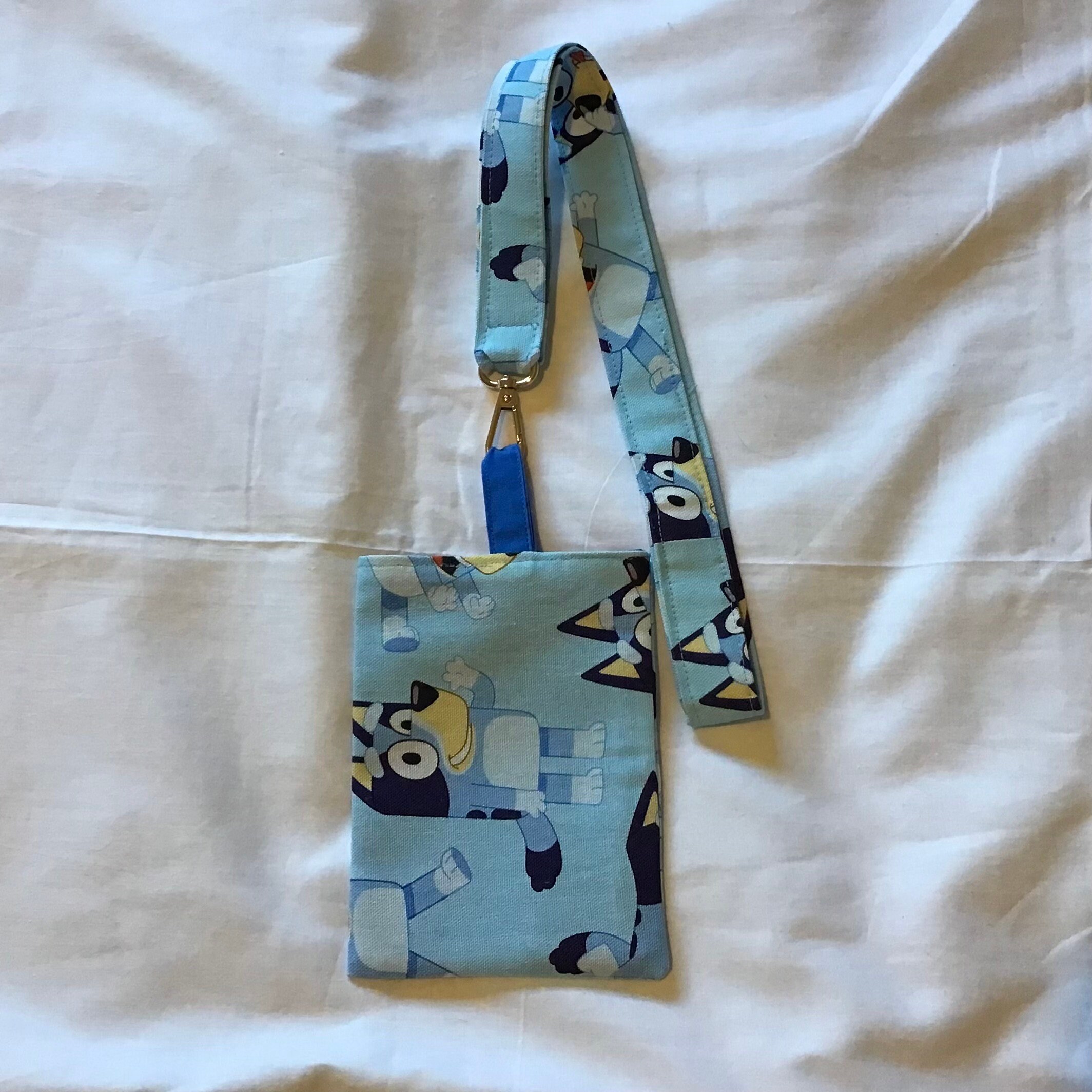 Bluey Fabric Lanyard and Removable Phone Holder ,pen Holder, Card ...