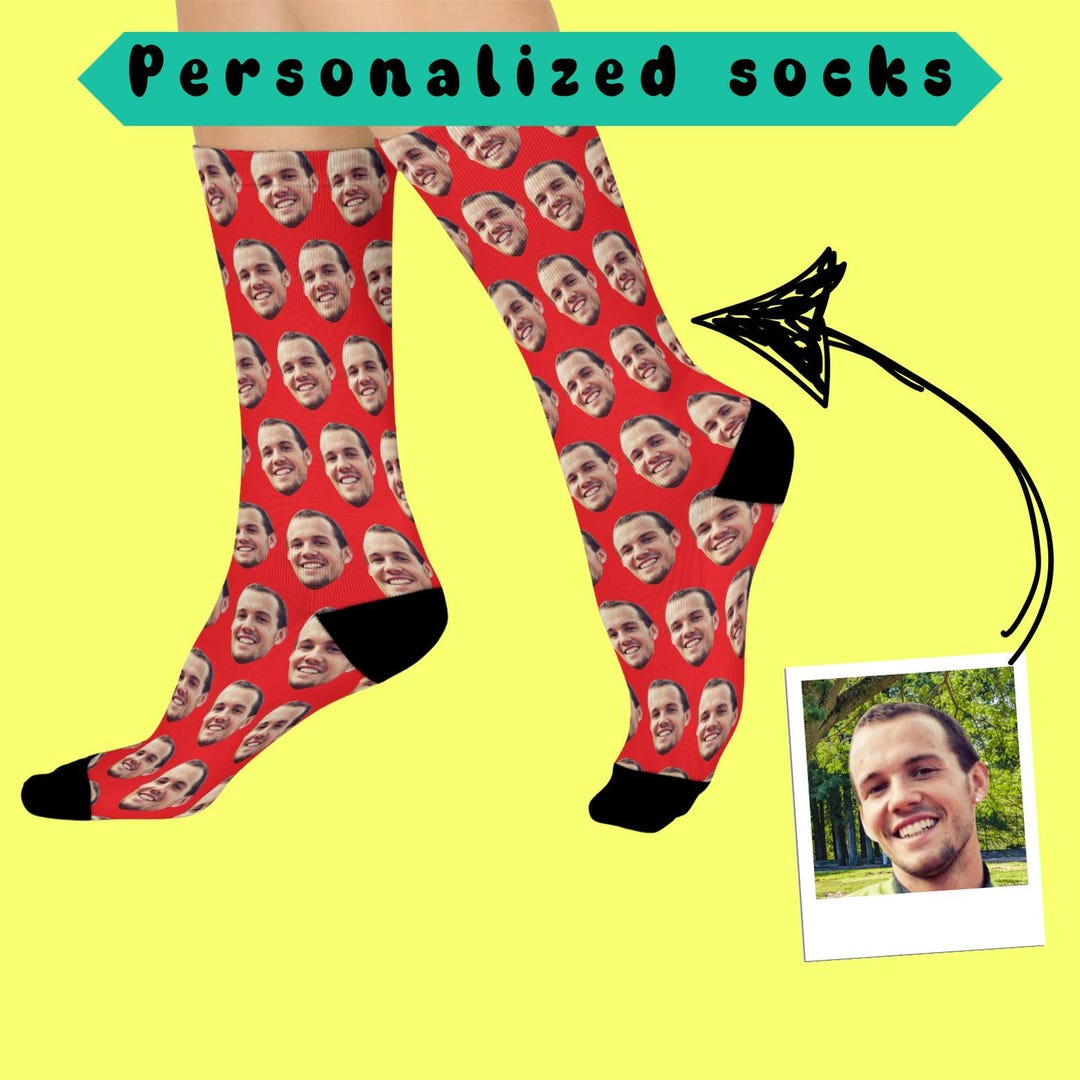 Personalized Socks Custom Socks With Face Custom Photo Sock Custom Face ...