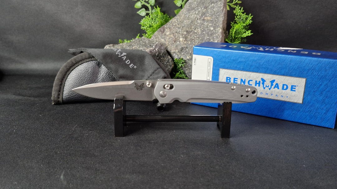 Benchmade 485 Valet AXIS Lock Knife. Gray G-10 Handle. 2.96 Satin Blade ...