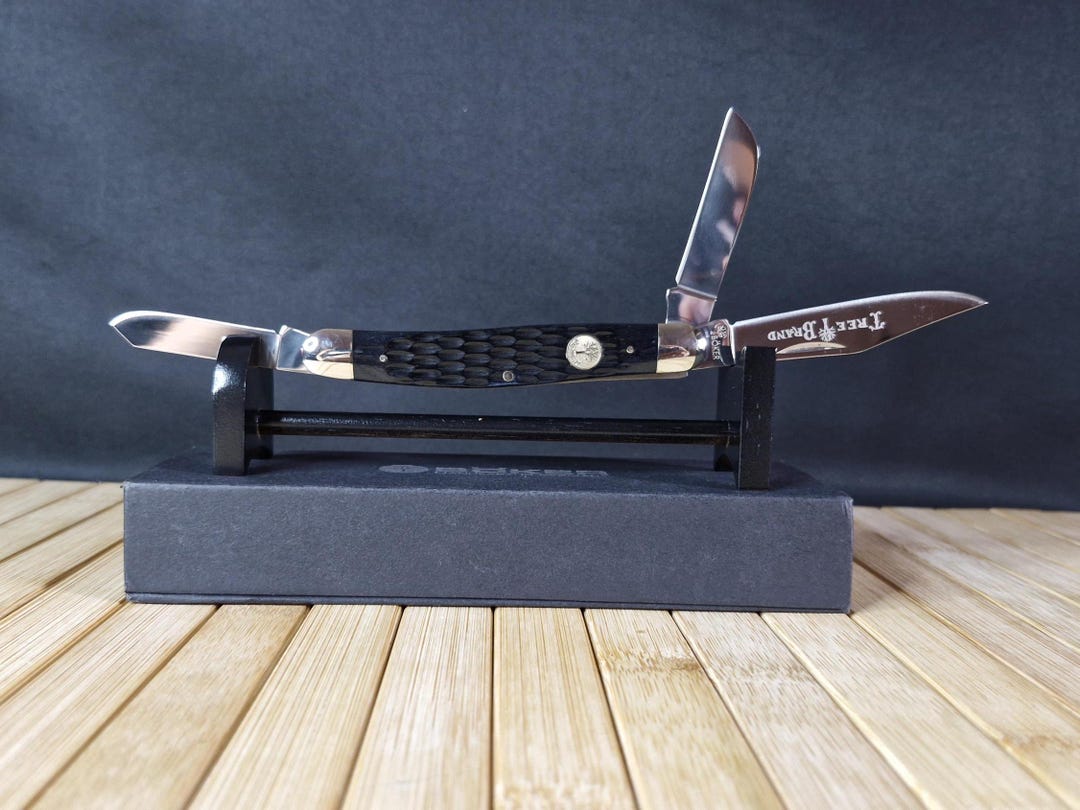 Boker Traditional Series 110728 Medium Stockman. Jigged Black Bone Handle. - Etsy Australia