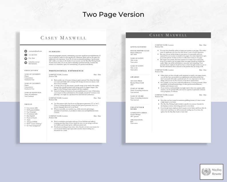 Clean Lines Resume Template - Etsy