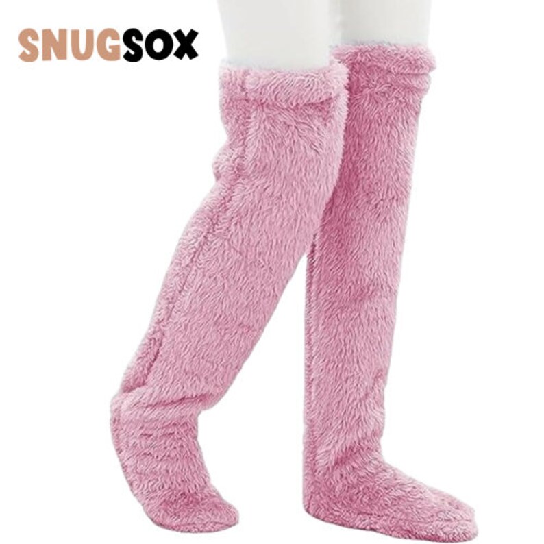 Knee High Fluffy Alpaca Christmas Socks Fuzzy Christmas Socks Heated
