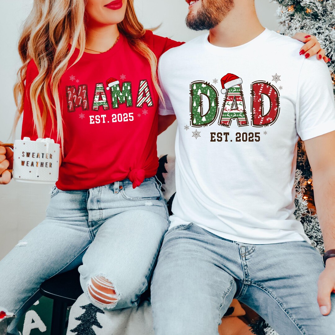 Custom Mom and Dad Christmas Shirt, New Mom and Dad Christmas Shirt ...