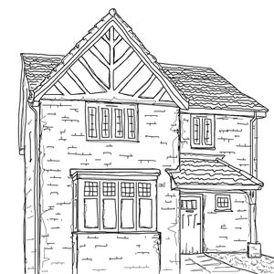 Custom House Drawing Illustration - Etsy