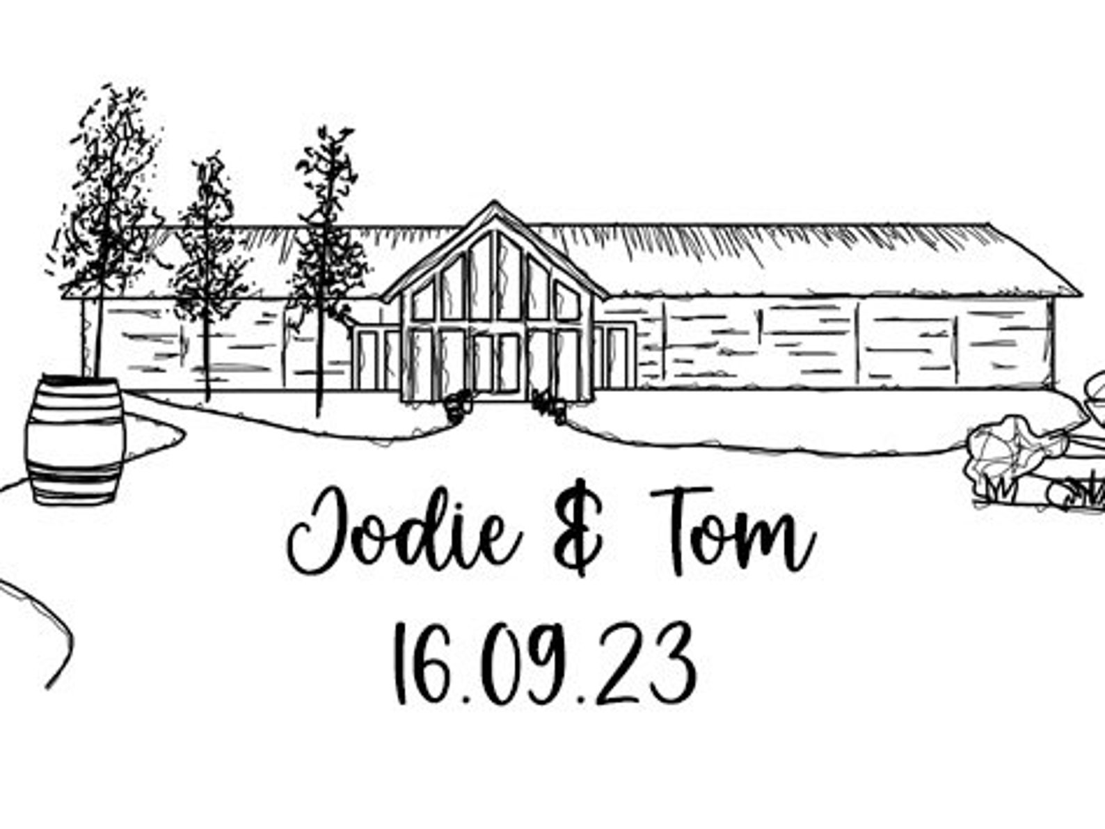 Custom Wedding Venue Drawing Illustration - Etsy