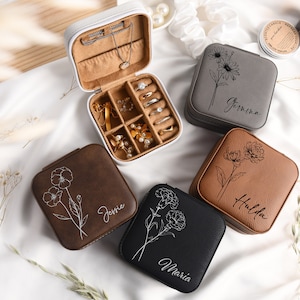 Personalized Jewelry Case,wedding Bridesmaid Gifts,travel Jewelry Box, Bridesmaids Gift,gift for ...