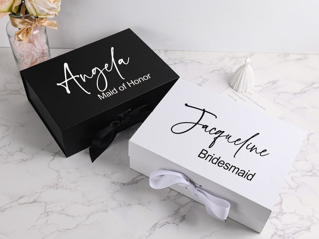 Custom Name Bridesmaid Gifts Box, Empty Gift Box, Bridesmaid Box ...