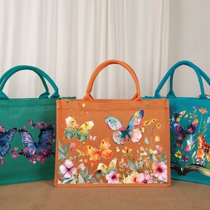 Art Bridesmaids Green Jute Bride Tote Bag, Handmade Unique Linen Bag ...