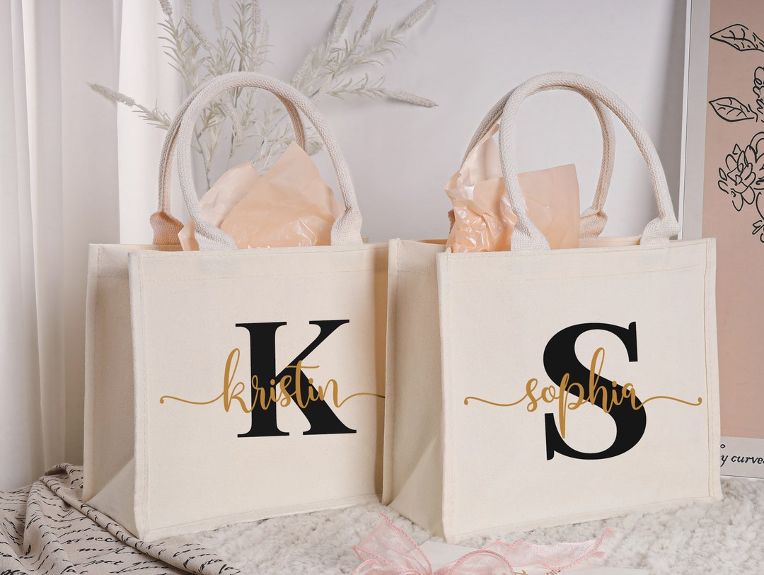 Custom Bridesmaid Tote Bags,white Large Bridesmaid Gift Tote Bags ...