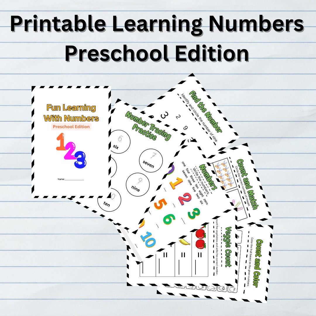 Printable Math Worksheets for Preschool Count, Color and Play ...