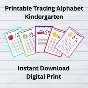 Printable Tracing Alphabet Worksheets, Instant Download, Worksheet for ...