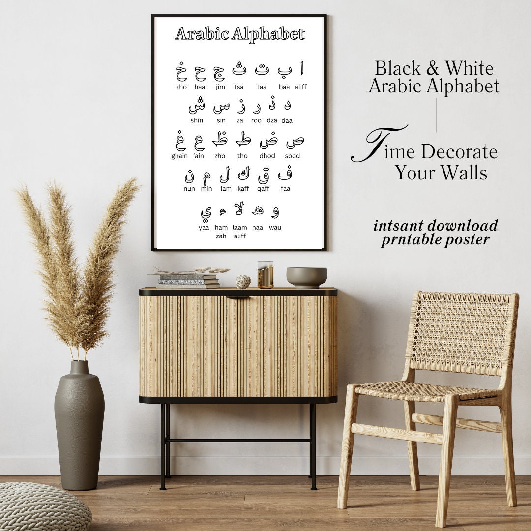 Printable Arabic Alphabet Poster - Educational Wall Art for Learning ...