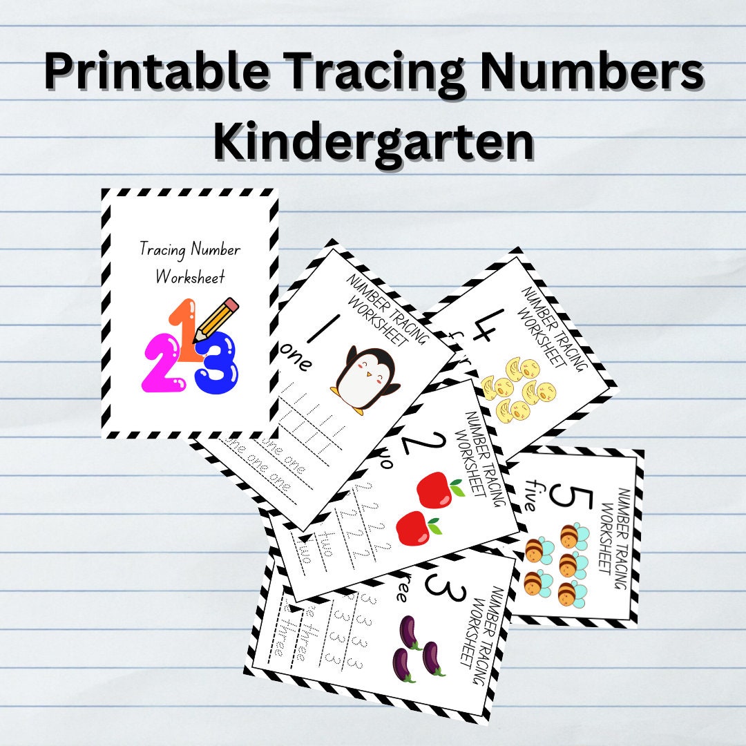 Printable Tracing Numbers Worksheet for Kindergarten, Tracing Numbers ...