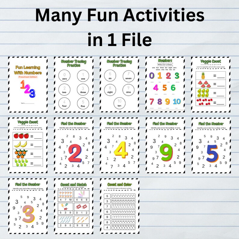 Printable Math Worksheets for Preschool Count, Color and Play ...