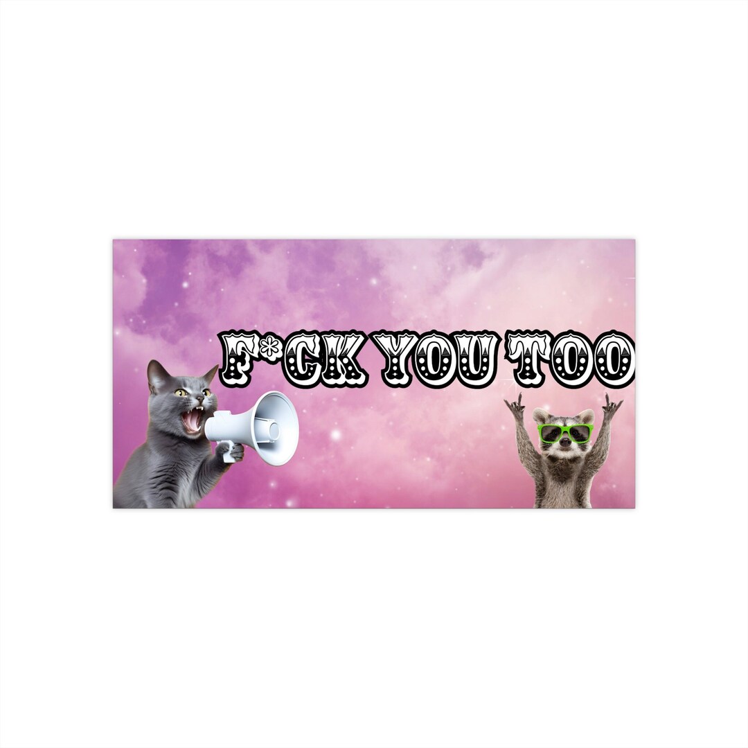 Fck You Too Bumper Sticker, Funny Bumper Sticker, Cursed Bumper Sticker ...