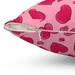 Hot Pink Square Pillow With Hearts, Valentine's Design Spun Polyester ...