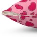 Hot Pink Square Pillow With Hearts, Valentine's Design Spun Polyester ...