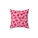Hot Pink Square Pillow With Hearts, Valentine's Design Spun Polyester ...