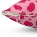 Hot Pink Square Pillow With Hearts, Valentine's Design Spun Polyester ...