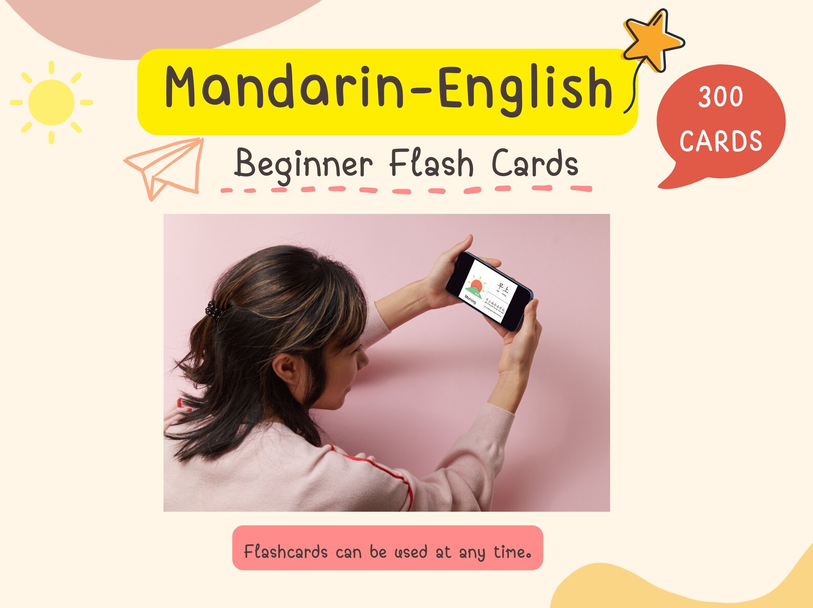 300 Bilingual Chinese Flashcards in Mandarin Chinese & English - Etsy
