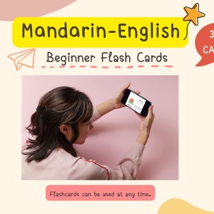 300 Bilingual Chinese Flashcards in Mandarin Chinese & English - Etsy