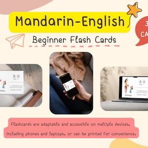 300 Bilingual Chinese Flashcards in Mandarin Chinese & English - Etsy