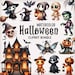 Watercolor Halloween Clipart, Spooky Cute Clip Art, Halloween Clipart ...