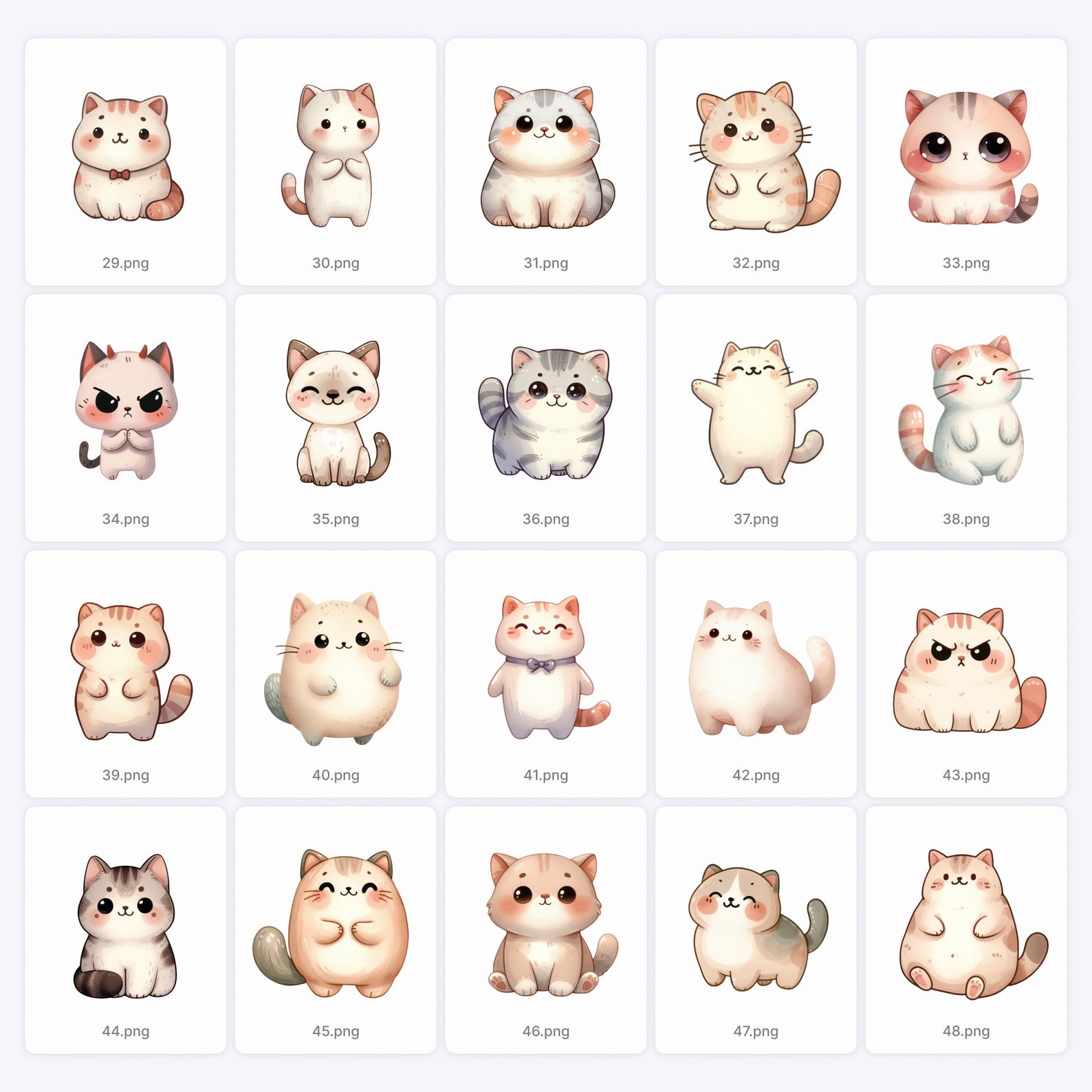 Watercolor Cats Clipart, Cute Cats PNG, Kitten Clipart, Cat PNG, Funny ...