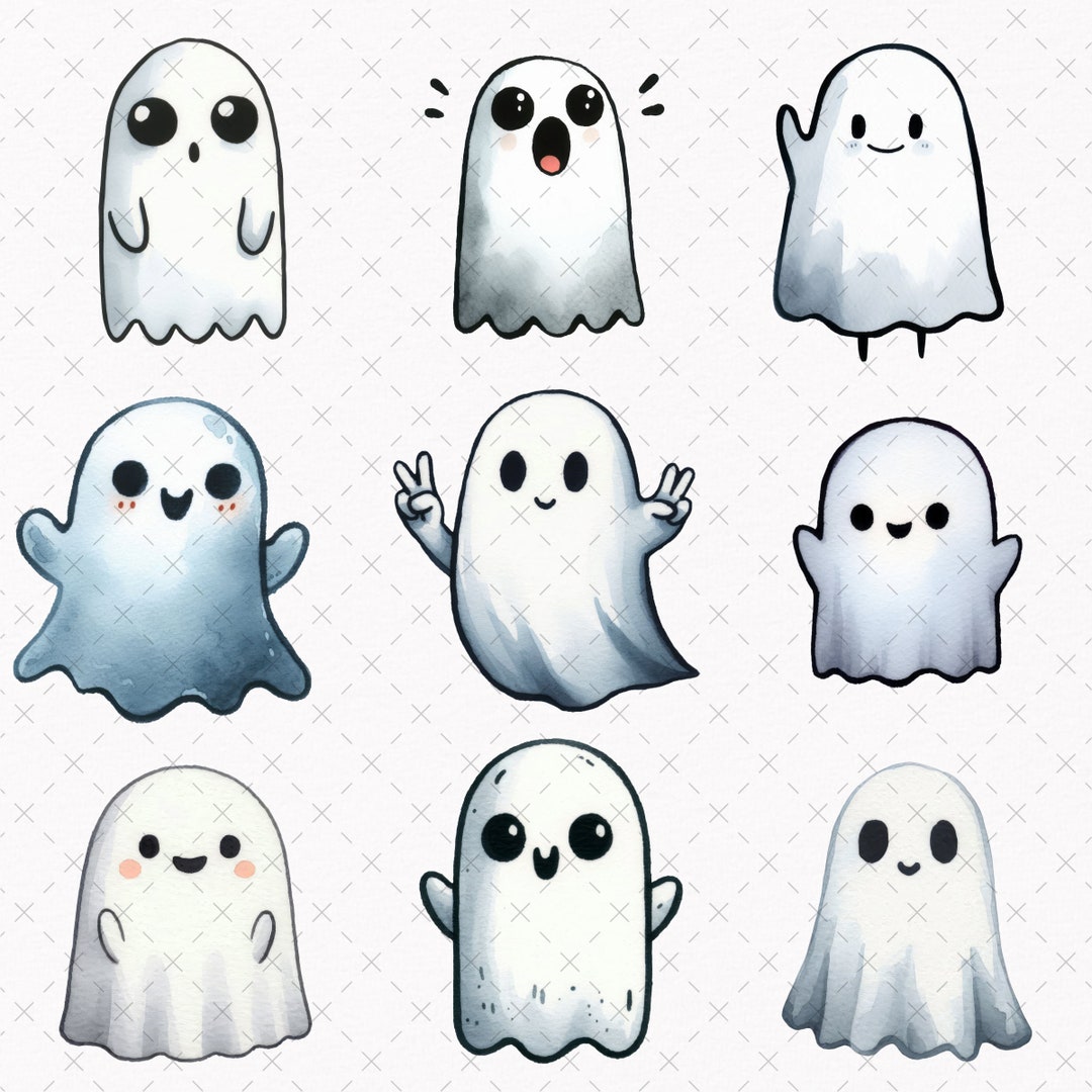 Cute Ghost Drawings, Cute Ghost Png, Cute Halloween Ghosts, Halloween ...