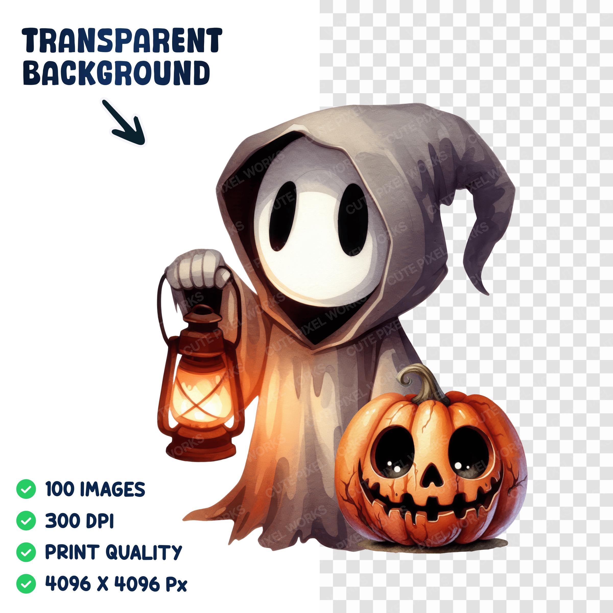 Watercolor Halloween Clipart, Spooky Cute Clip Art, Halloween Clipart ...