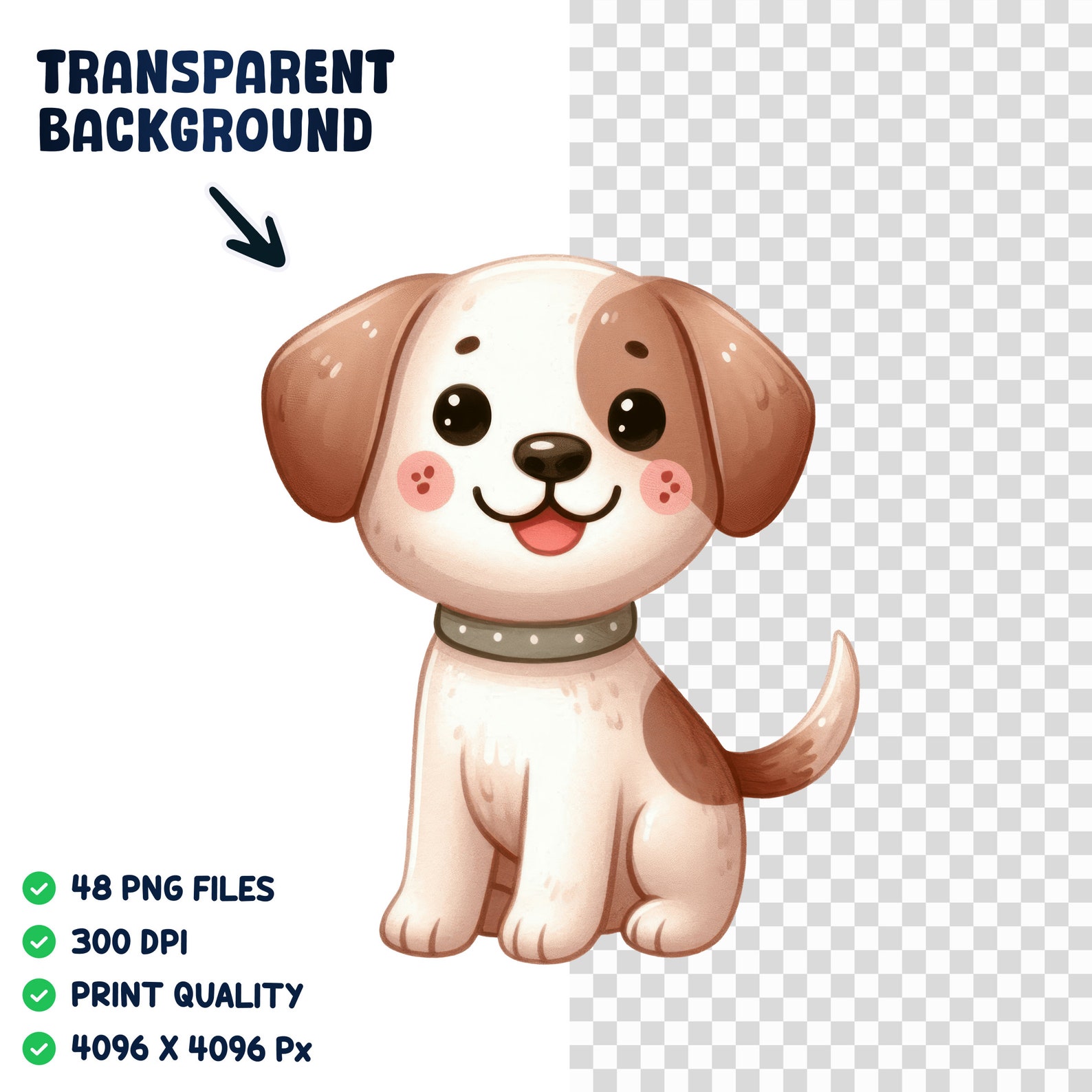 Watercolor Dogs Clipart, 48 Cute Dogs PNG, Puppy Clipart, Dog PNG ...