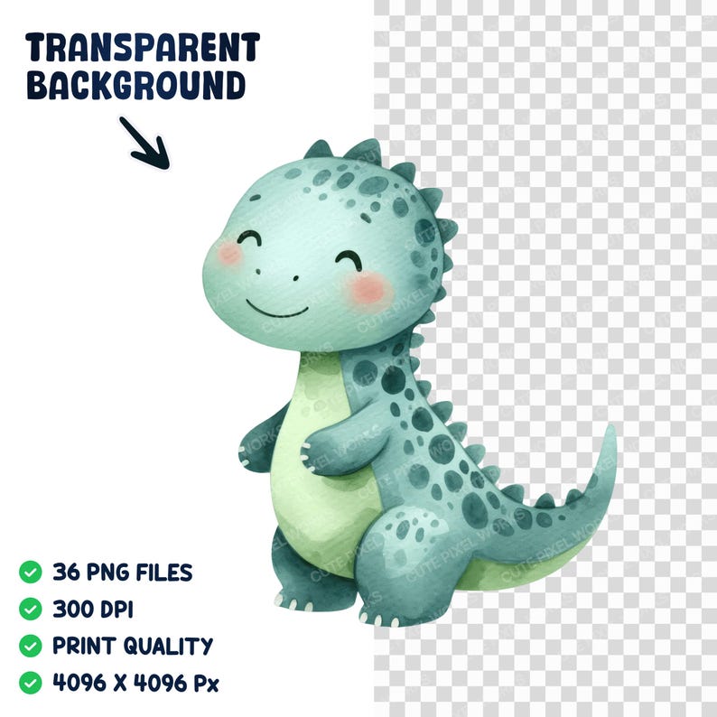 Cute Dinosaurs Clipart, Watercolor dinosaur Png, Cute Dino Clipart ...