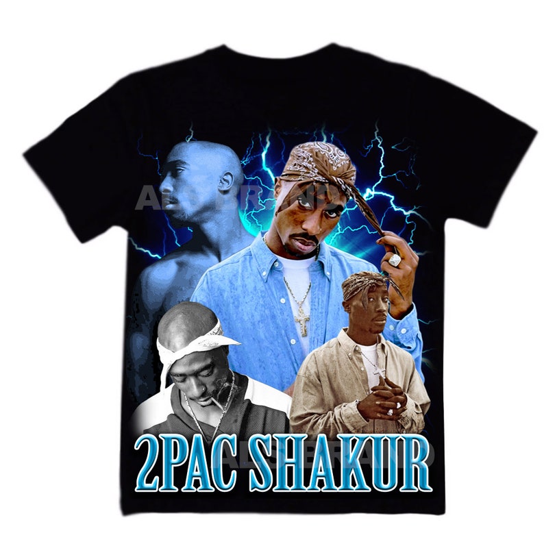 Tupac Shakur T-shirt Design PNG Vector T-shirts PNG Printable Bootleg ...