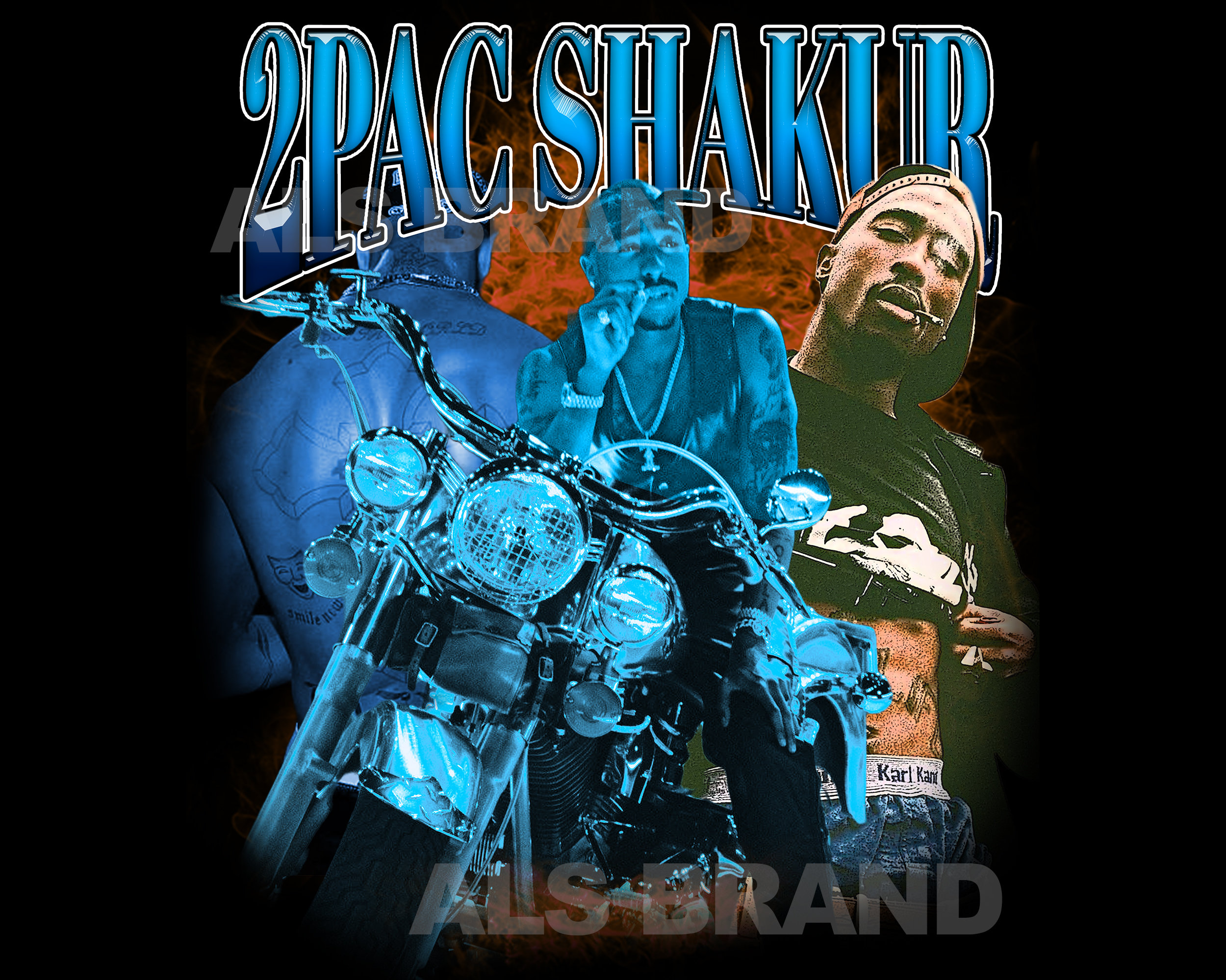 Tupac Shakur T-shirt Design PNG Vector T-shirts PNG Printable Bootleg ...