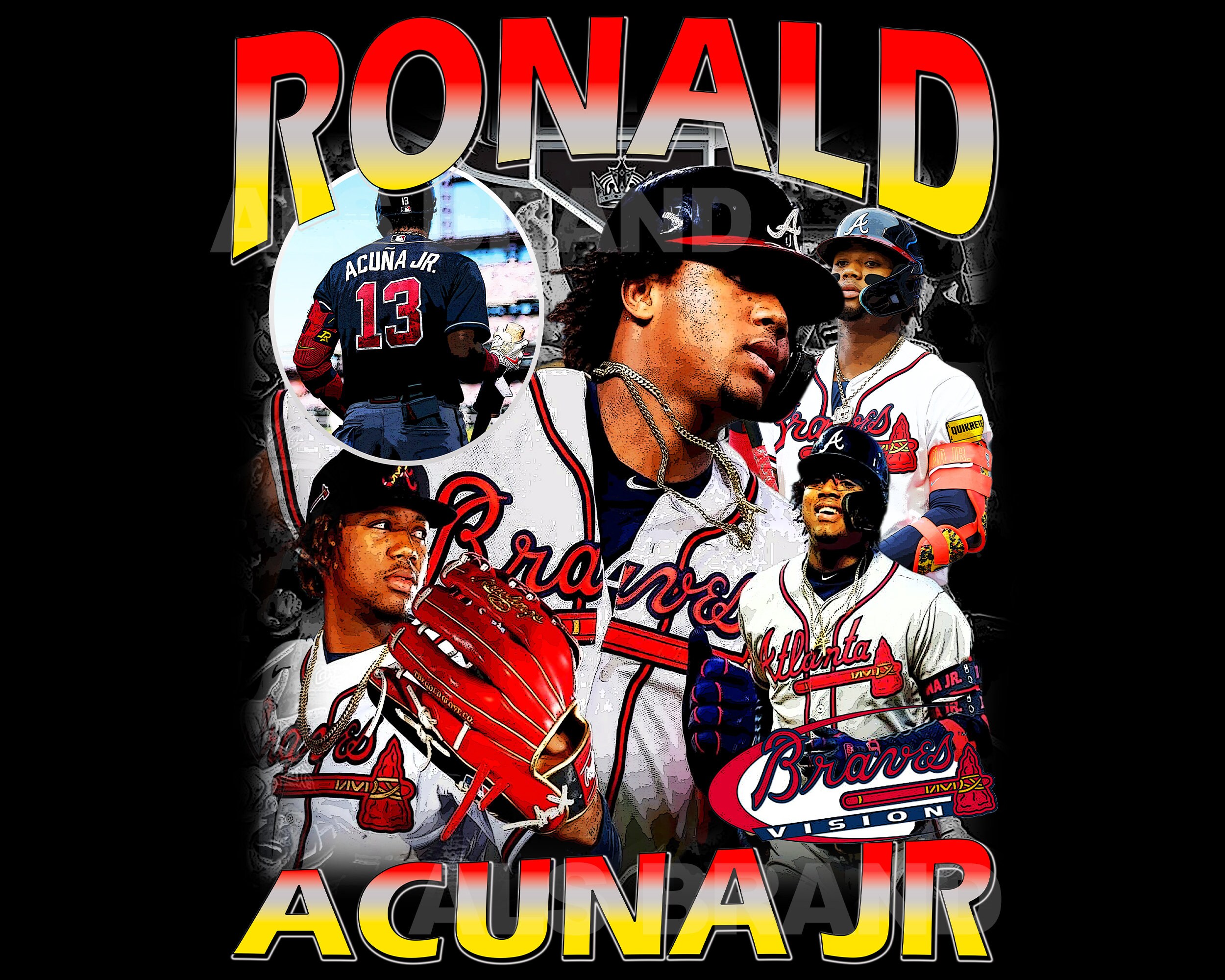 Ronald Acuña Jr T-shirt Design PNG Vector T-shirts PNG Printable ...