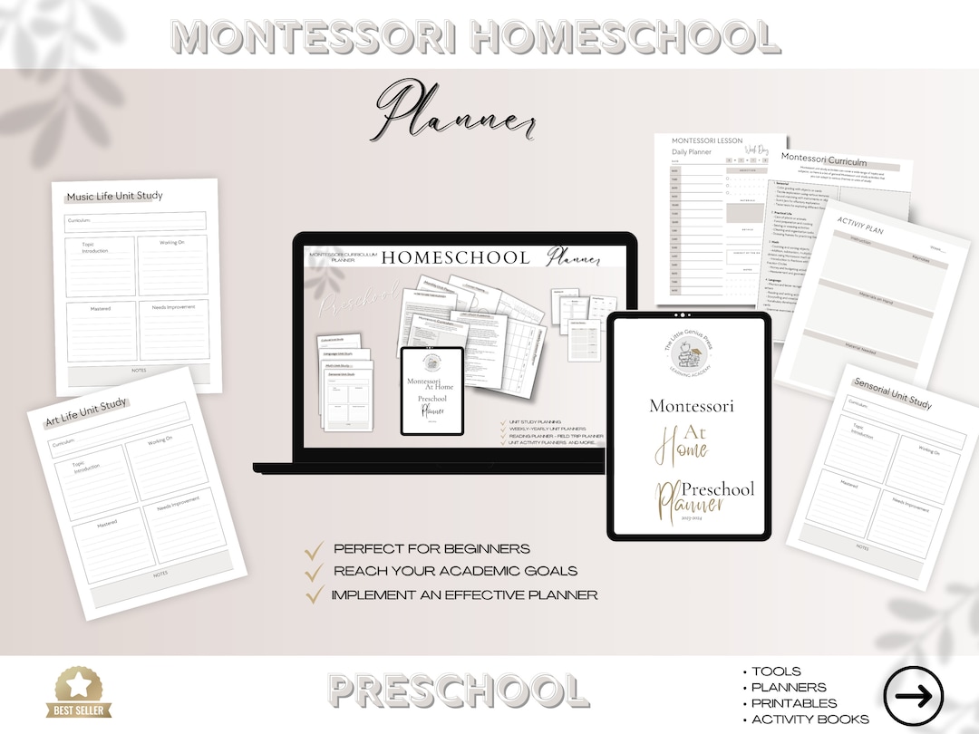 Montessori Homeschool Lesson Planner, Preschool Starter Guide ...