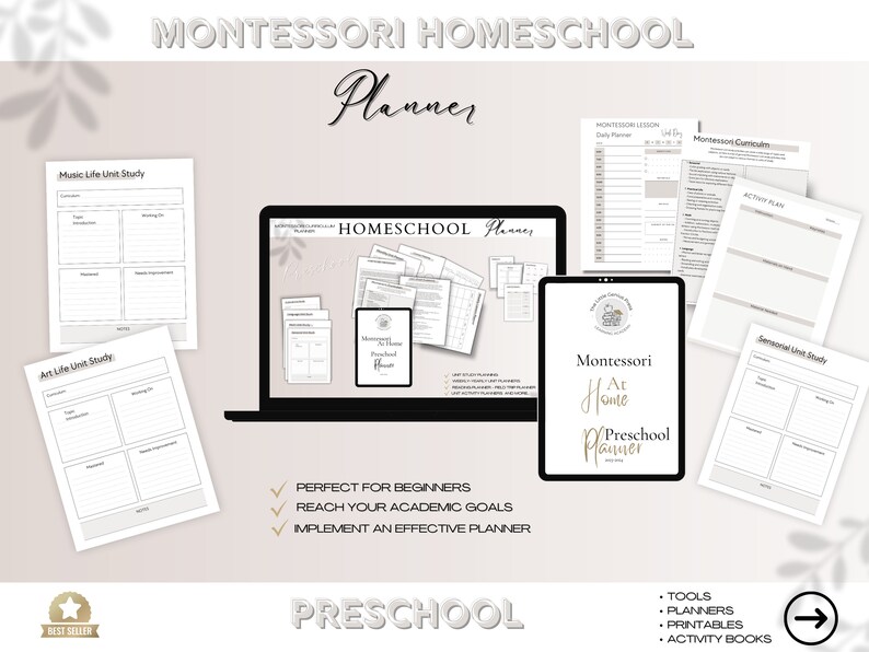 Montessori at Home Preschool Planner, Homeschool Organizer, Planner ...