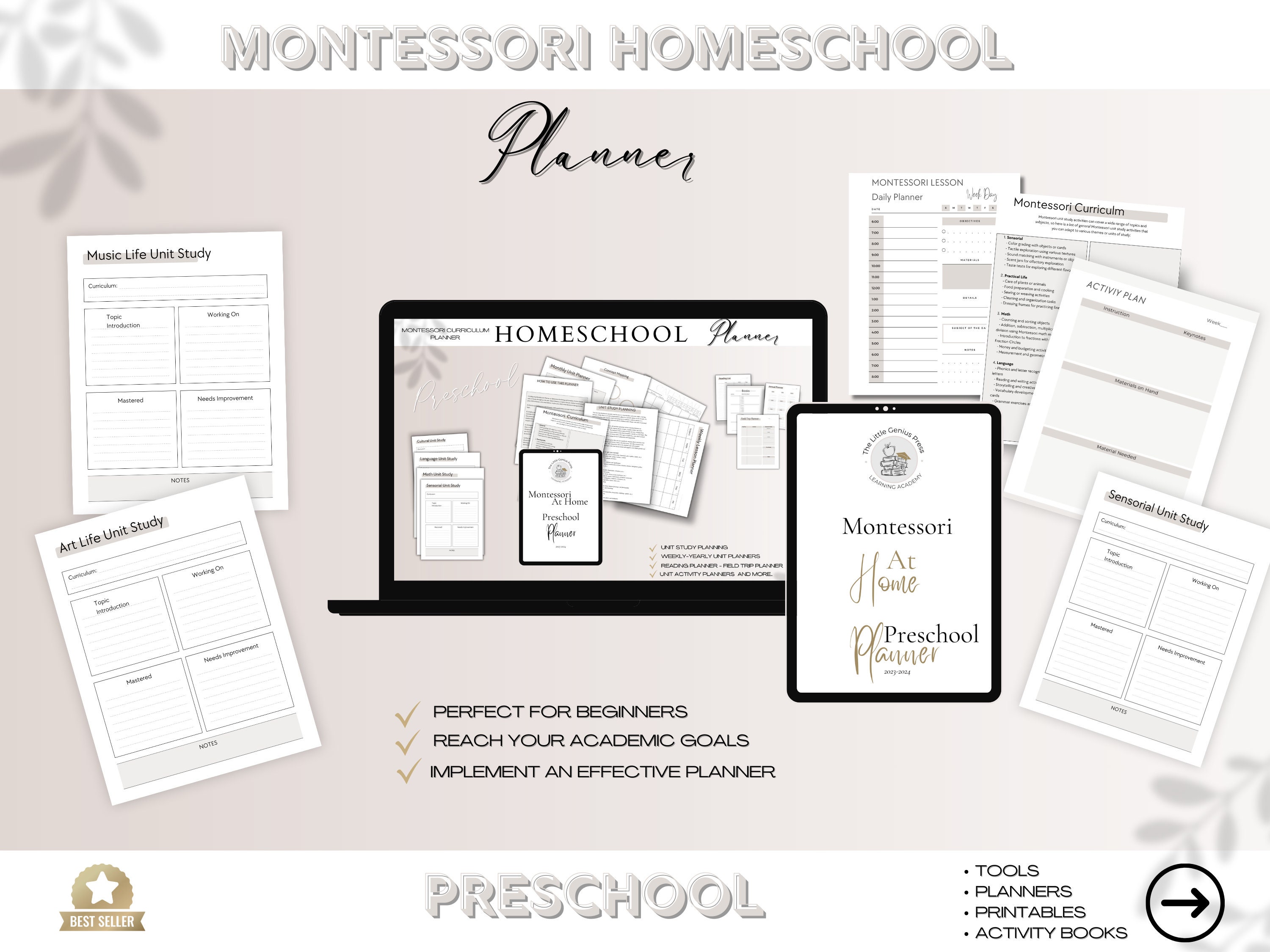 Montessori Homeschool Lesson Planner, Homeschool Calendar, Homeschool ...