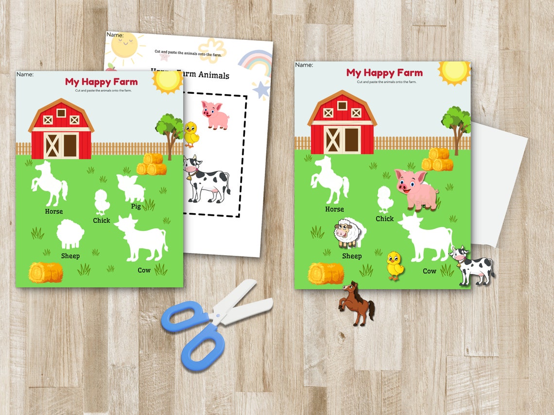 Printable DIY Toddler Cut and Paste, Learning Book, Busy Book ...
