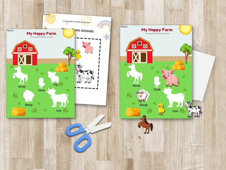 Printable DIY Toddler Cut and Paste, Learning Book, Busy Book ...