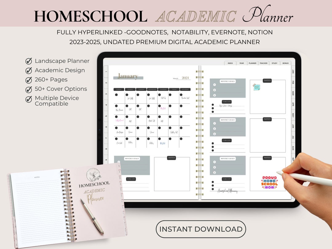 Digital Homeschool Organizer, Digital Planner, Goodnotes Planner ...