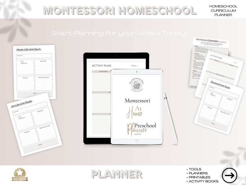 Montessori at Home Preschool Planner, Homeschool Organizer, Planner ...