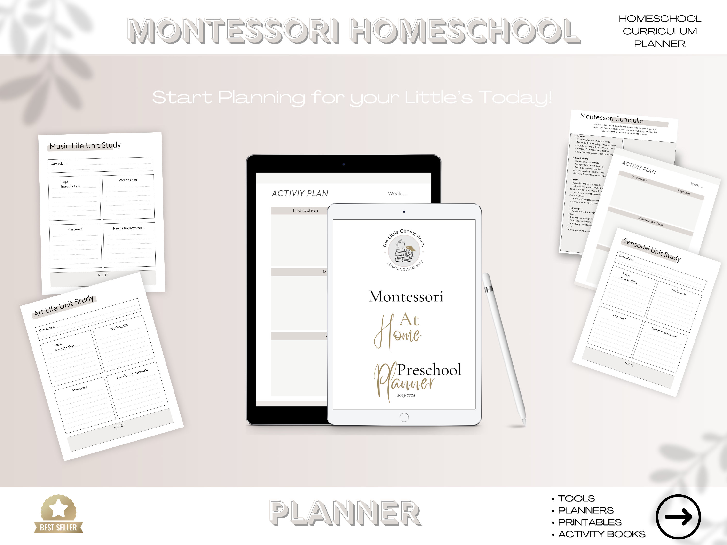 Montessori at Home Preschool Planner, Homeschool Organizer, Planner ...